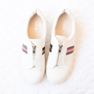 Bar III | Shoes | Bar Iii Gal White Zipper Retro Slip On Sneaker | Poshmark